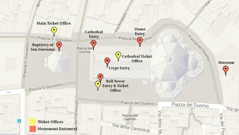 Il Duomo Florence Map With Attractions
